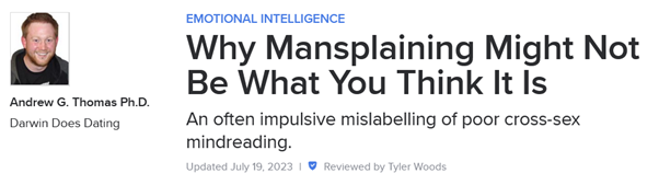 Dr. Andrew Thomas tries to mansplain mansplaining – …And Read All Over